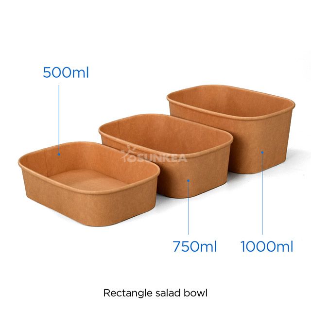 Rectangular Kraft Salad Bowl - Buy kraft salad box, Rectangular Takeout ...